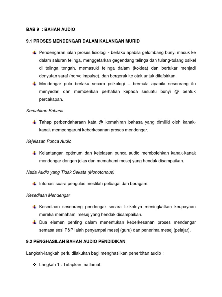 Proses dan Penerbitan Bahan Audio Pendidikan | PDF