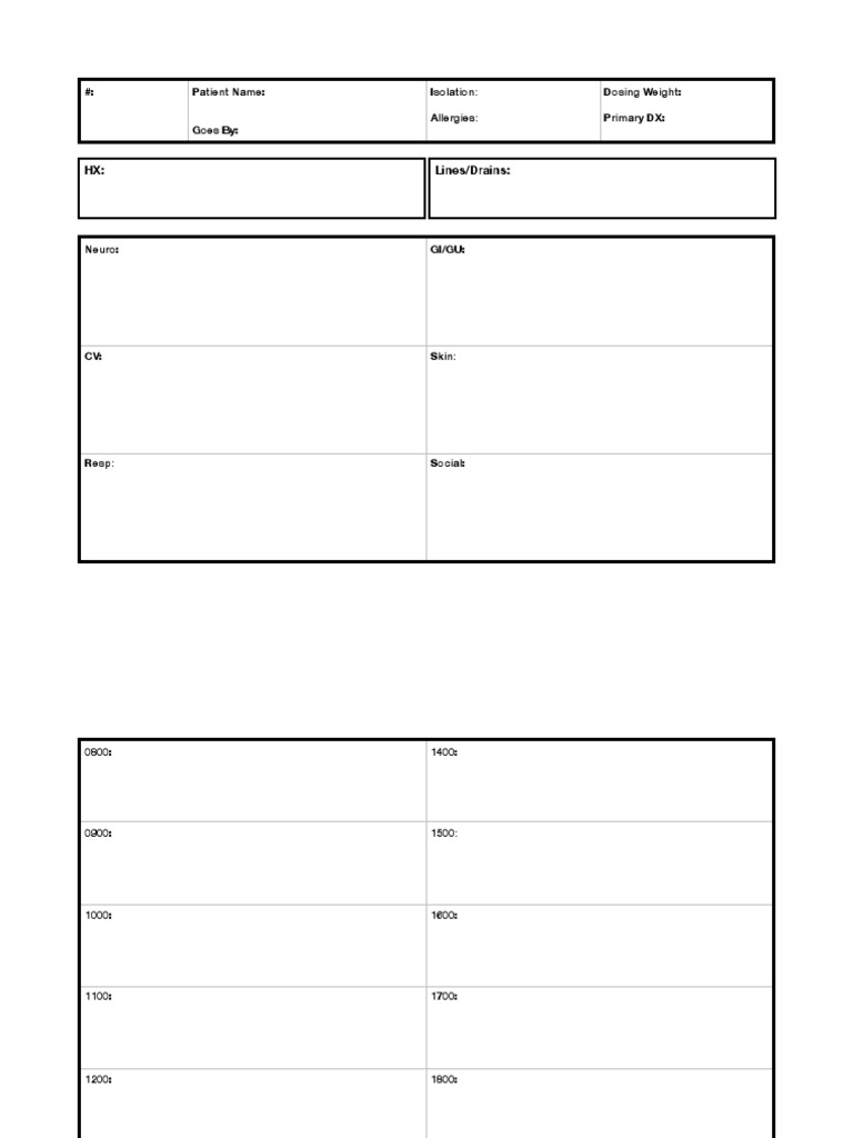 PICU Report Sheet | PDF