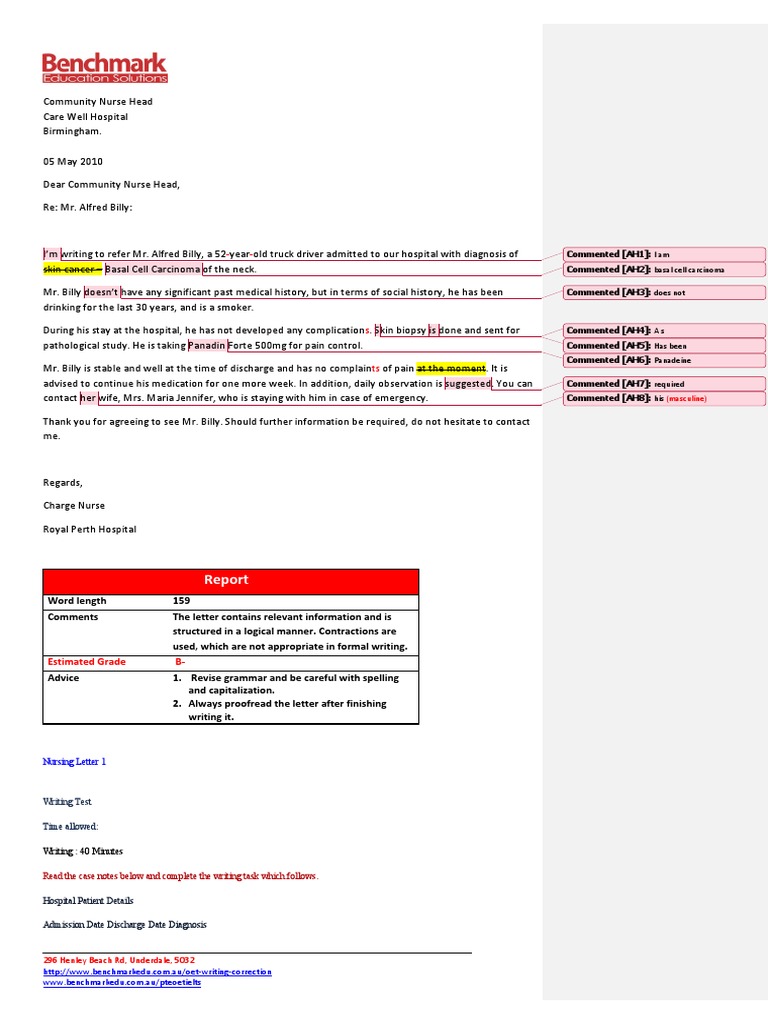 Benchmark Corrected Letters | Download Free PDF | Hospital | Nursing