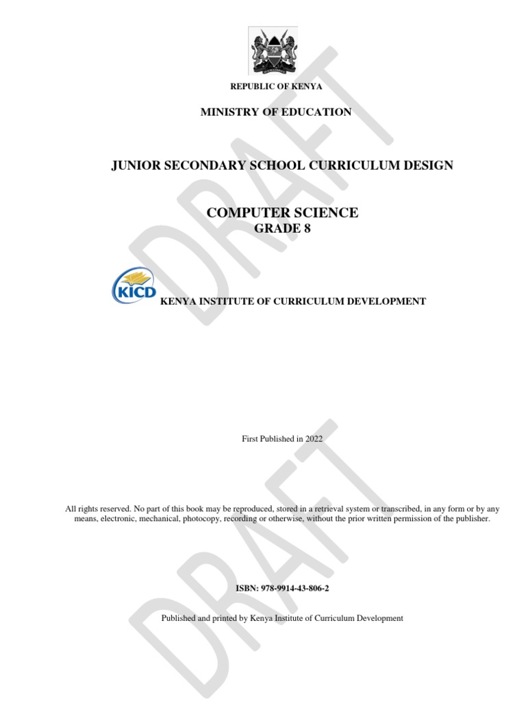 Computer Science Grade 8 Curriculum Design 1 | PDF | Curriculum ...