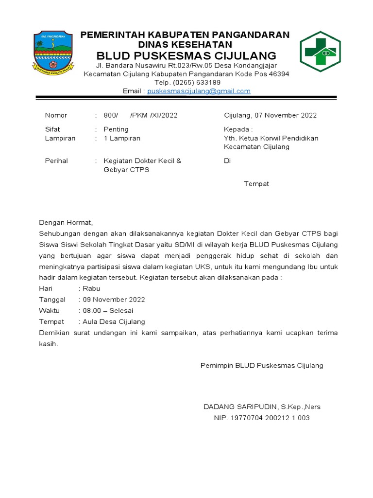 Surat Undangan Kegiatan Korwil | PDF