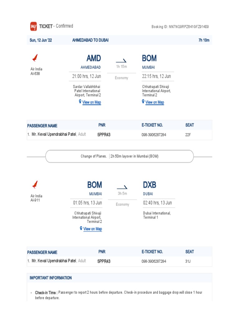 ETicket NN7NQ9RPZ641GFZ91409 | PDF | Airport | Civil Aviation