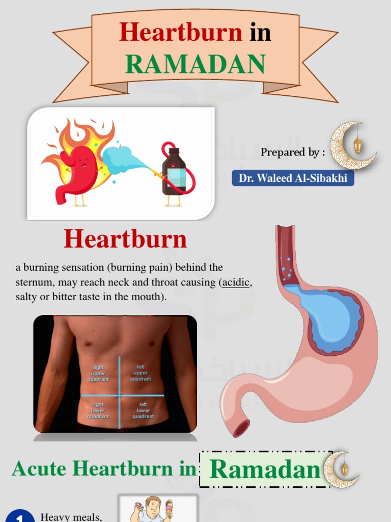 Heartburn in Ramadan (Dr. Waleed Al-Sibakhi) | PDF | Magnesium | Heartburn