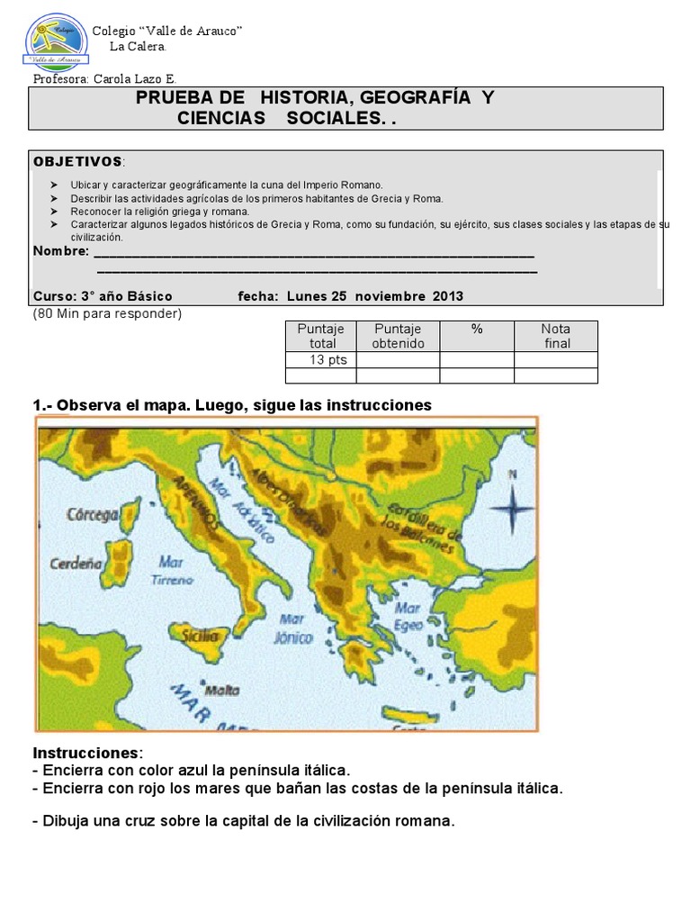 Prueba de Roma y Grecia | PDF | Roma antigua | Antigua Grecia