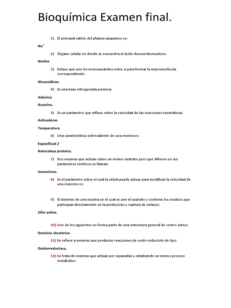 Bioquimica Examen Final - Compress | PDF | Lípido | Proteínas