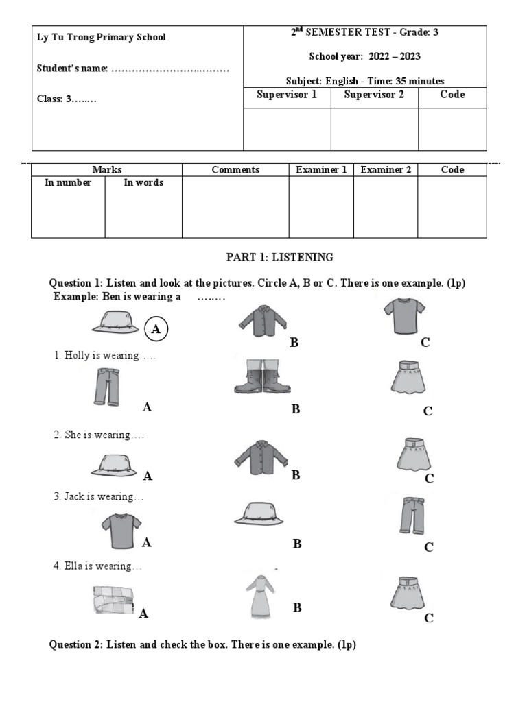 G3.End-of-year Test | PDF | Language Arts & Discipline