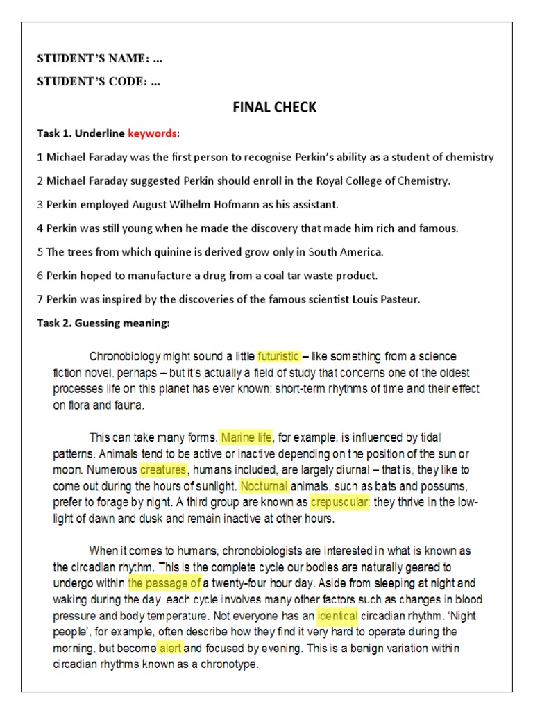 Final Assessment READING 5 | PDF