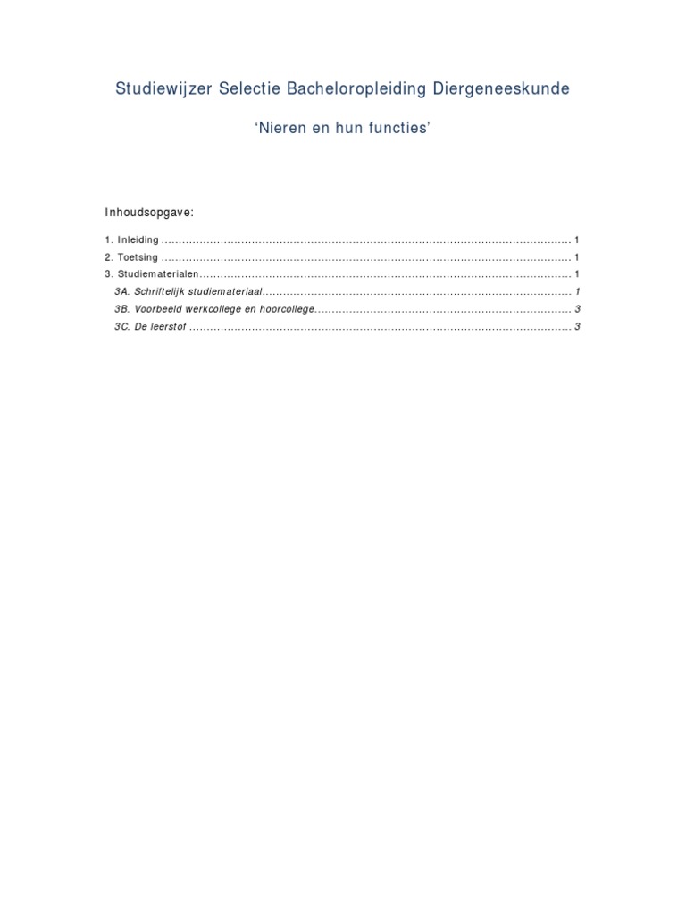 Studiewijzer en Leerstof Voor Kennistoets Selectie Bacheloropleiding 2022-2023 | PDF