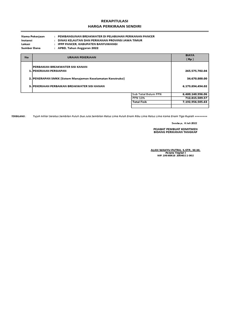 Contoh HPS Konstruksi | PDF
