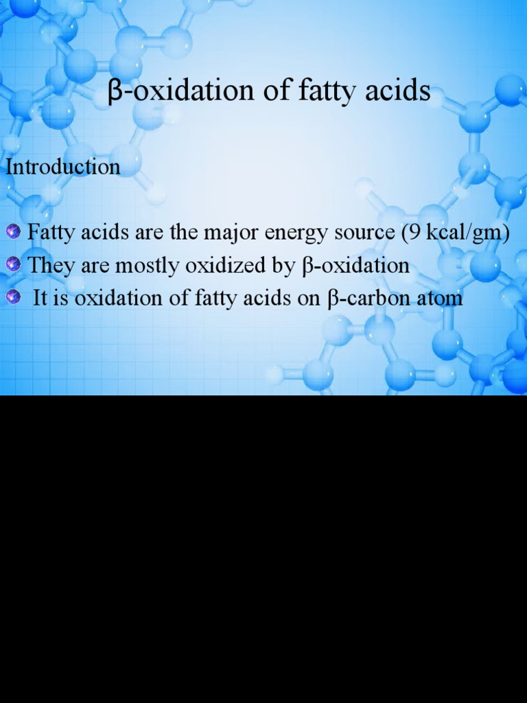 β-Oxidation of Fatty Acids Explained | PDF