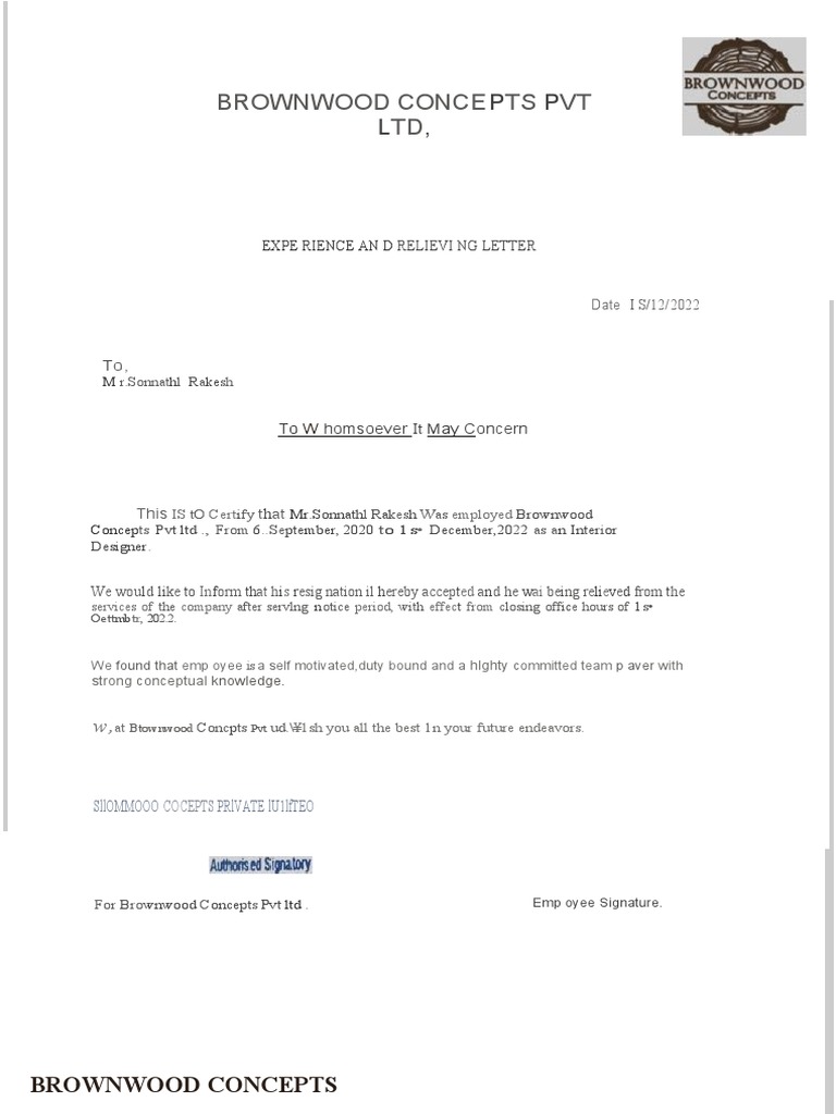Interior Designer Exit Letter | PDF | Law
