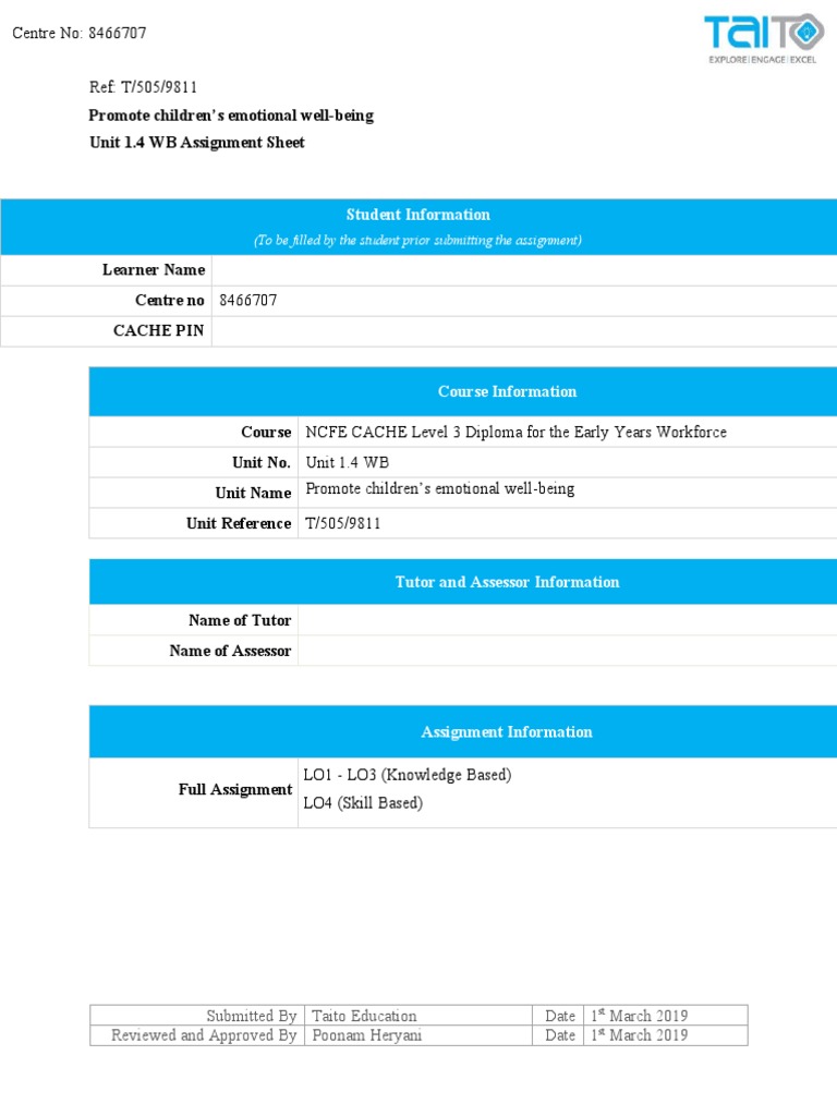 L3 Unit 1 4 Assignment Brief Download Free Pdf Attachment Theory