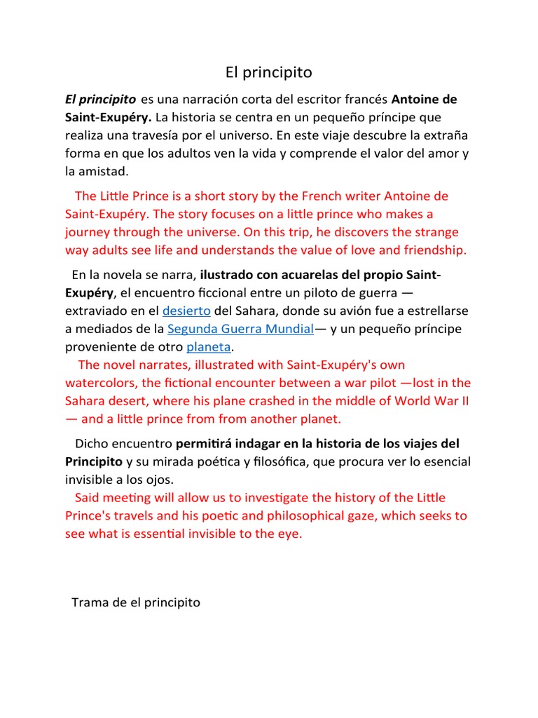 el principito | PDF | El Principito