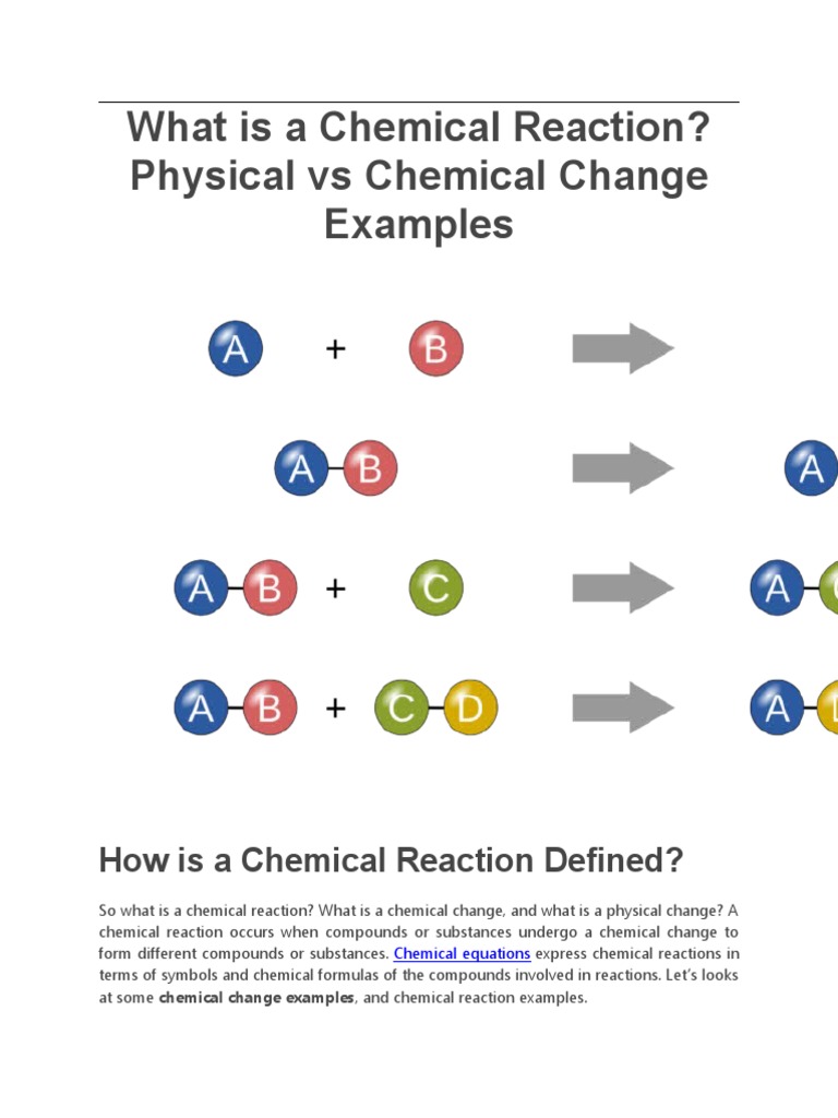 What is a Chemical Reaction | PDF | Chemical Reactions | Chemical ...