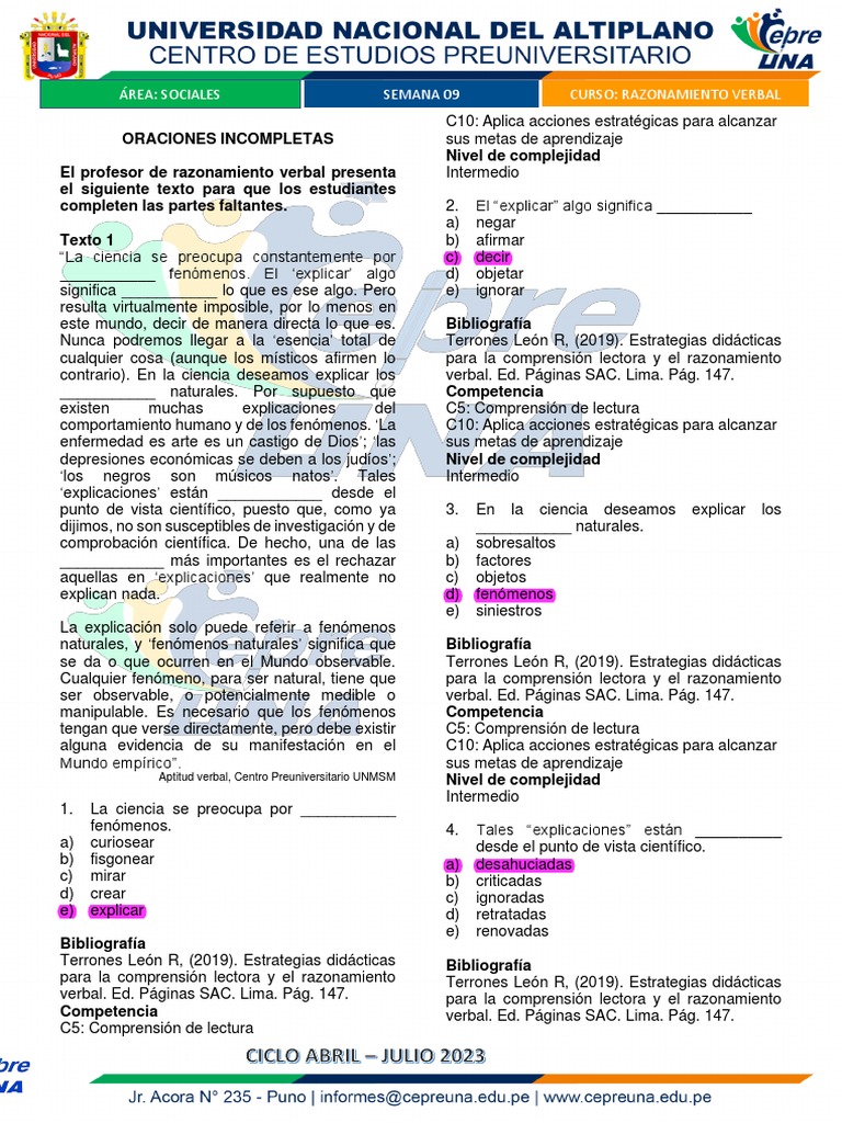 Solucionario RV Sem 9-2023 | PDF