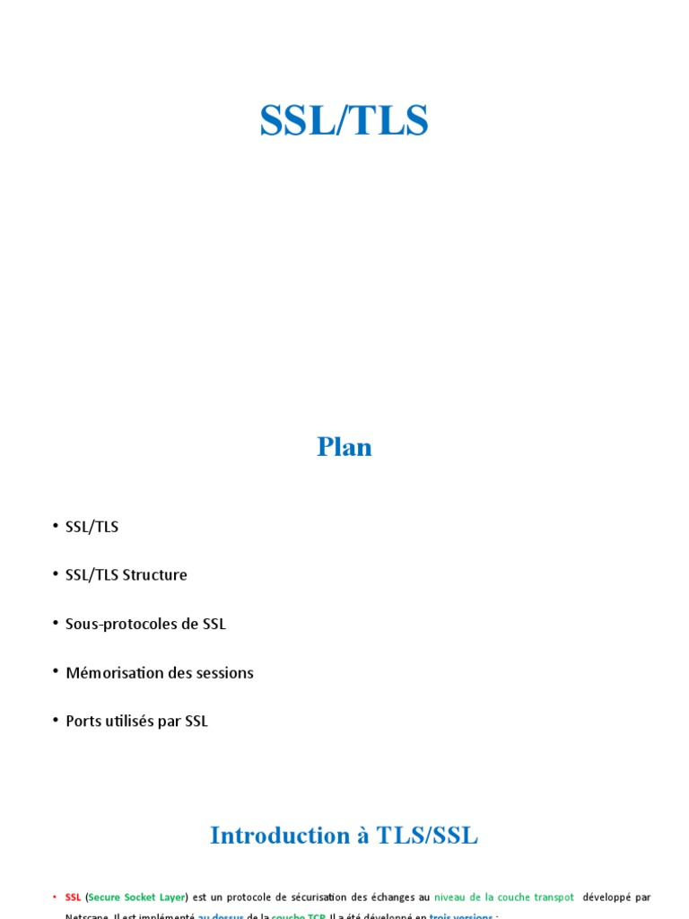 Comprendre le protocole SSL/TLS | PDF | Sécurité de la couche de transport | Certificat électronique