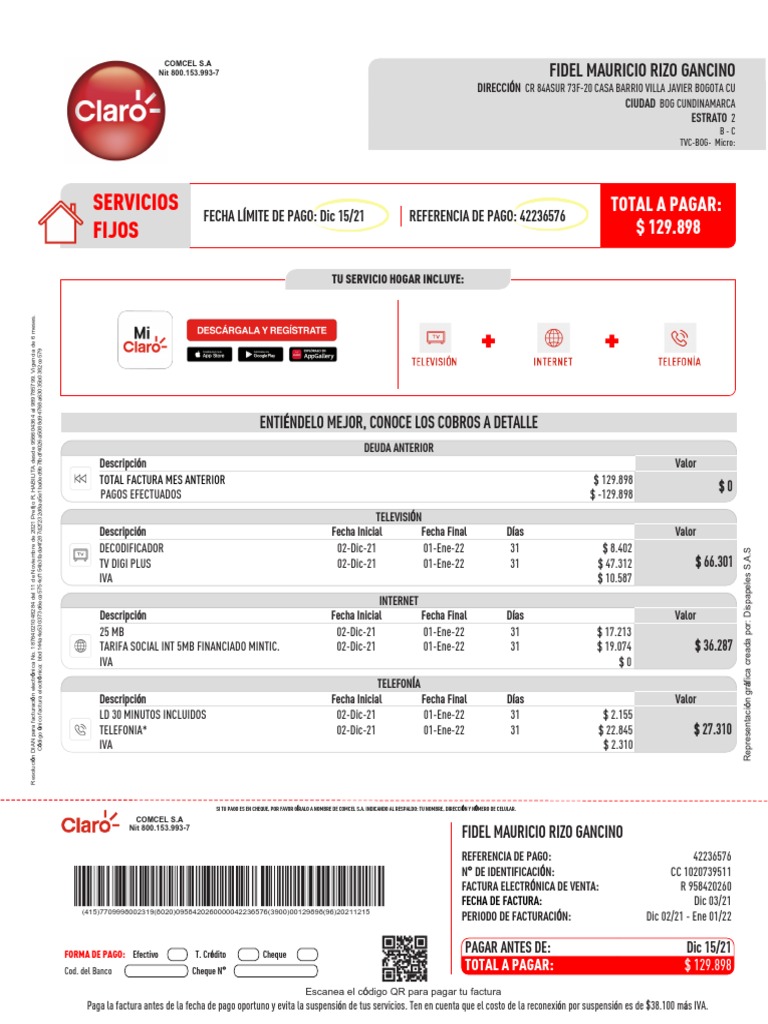 Factura Claro | PDF