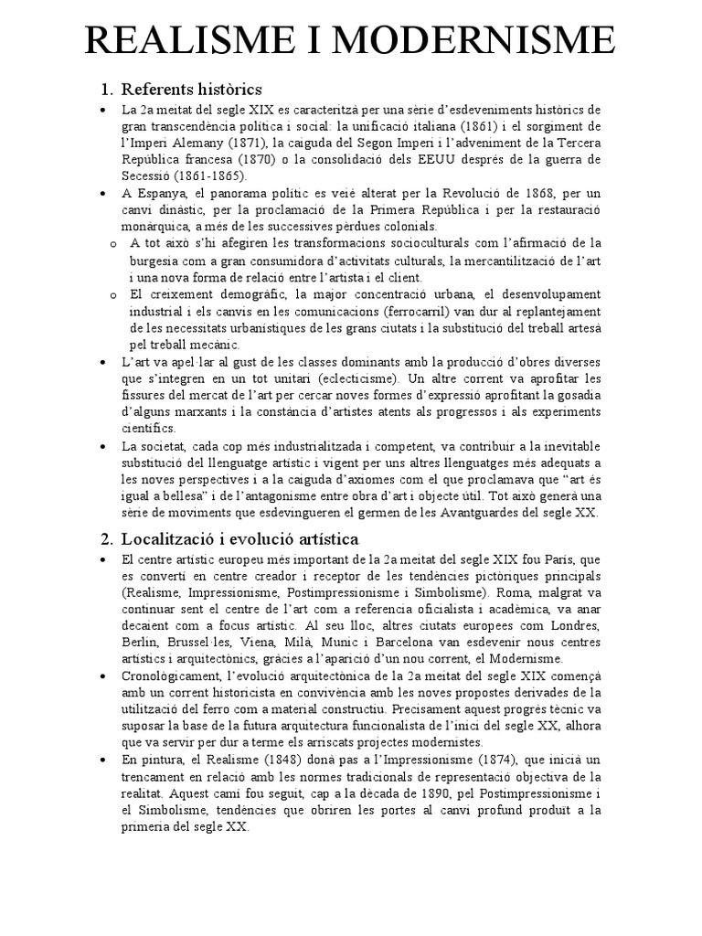 10. Modernisme i Realisme | PDF