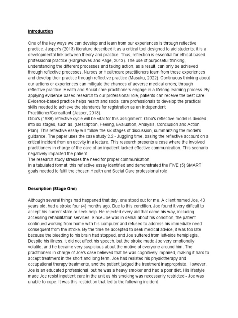 Reflective Practice | Download Free PDF | Patient | Reflective Practice