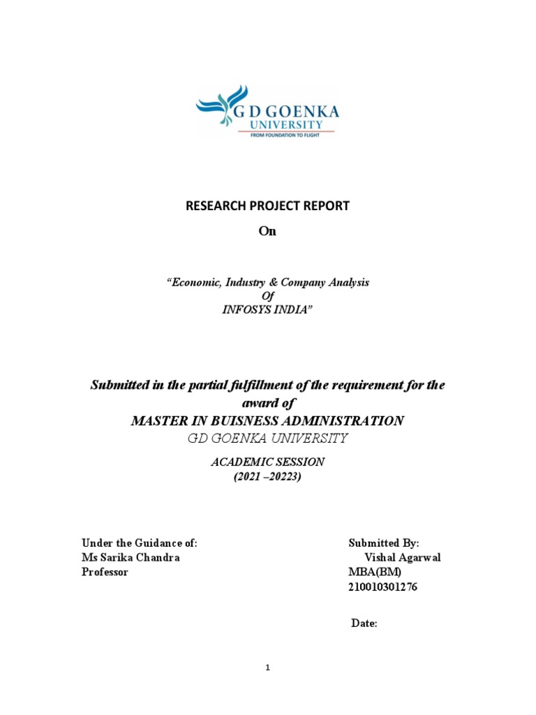 EIC Analysis Project Report Of INFOSYS India PDF