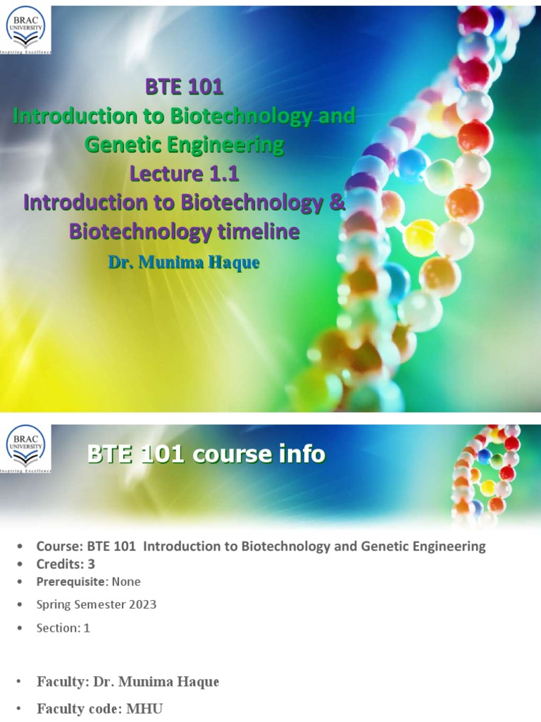 Lecture1.1 BTE101 CourseOutline IntroBioTech MHU-BRACU ...