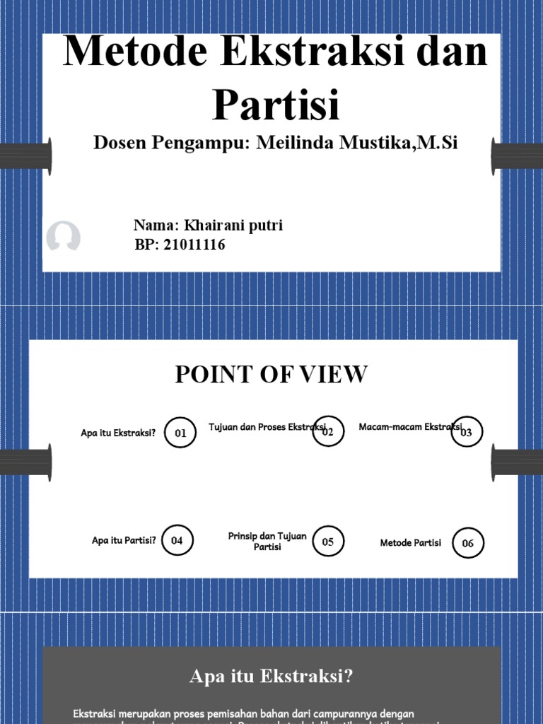 Ekstraksi Dan Partisi - 21011116 - Khairani Putri | PDF