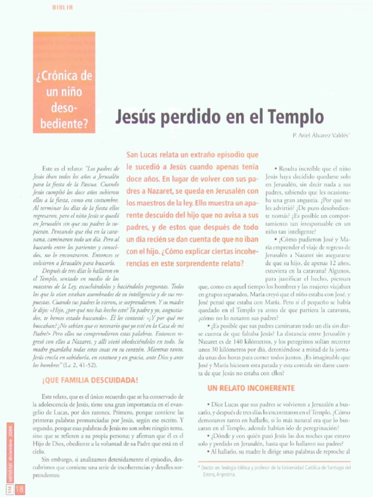 Ariel Alvarez Valdés (2004) - Jesús Perdido en El Templo. ¿Crónica de ...