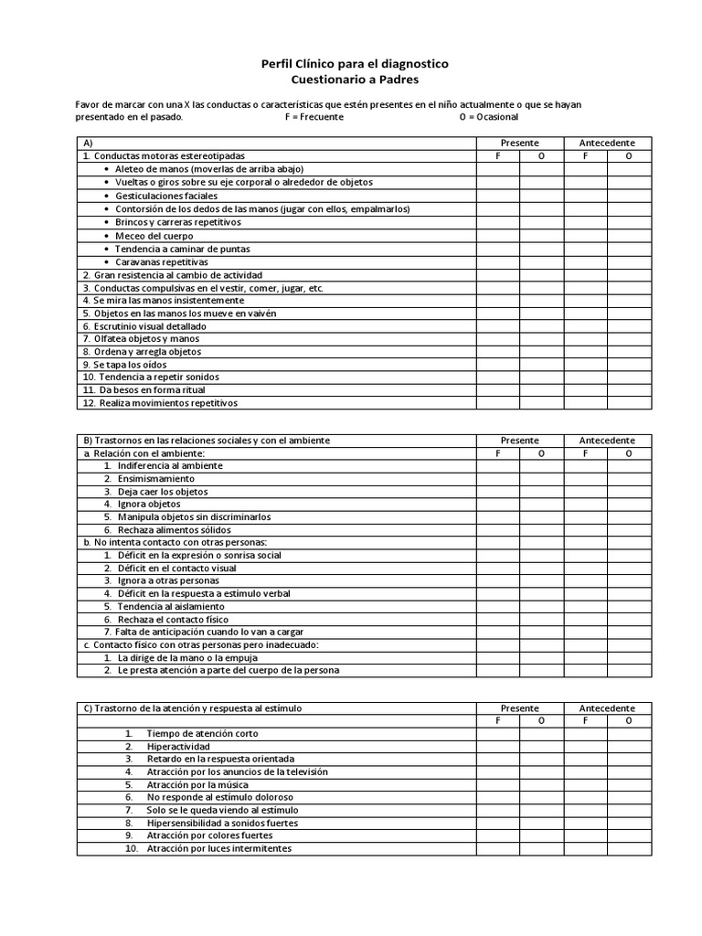 Perfil Clinico para El DX | PDF
