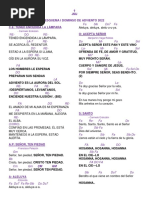 Esquema de Cantos para Misa Con Acordes | PDF | Misa (liturgia) | eucaristía