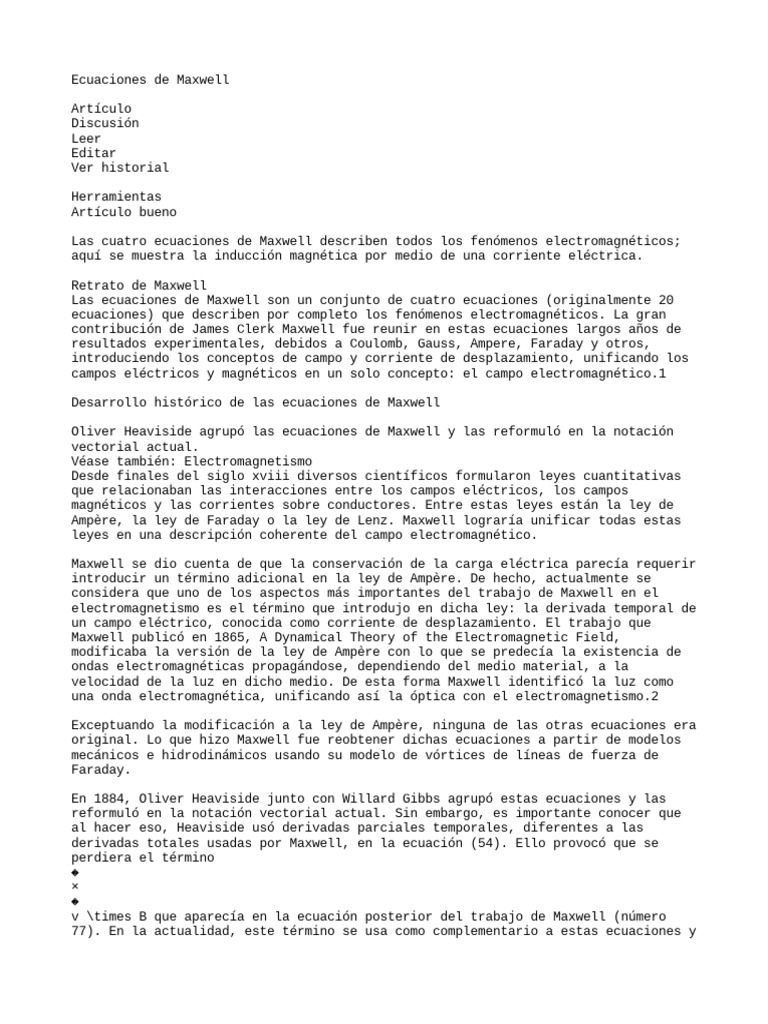 Maxwell | PDF | Ecuaciones de Maxwell | Campo magnético