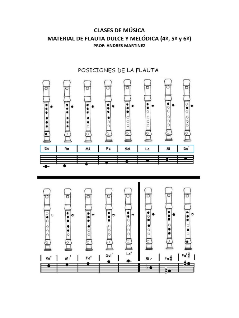 Material de Flauta Dulce y Melodica | PDF | Instrumentos musicales ...