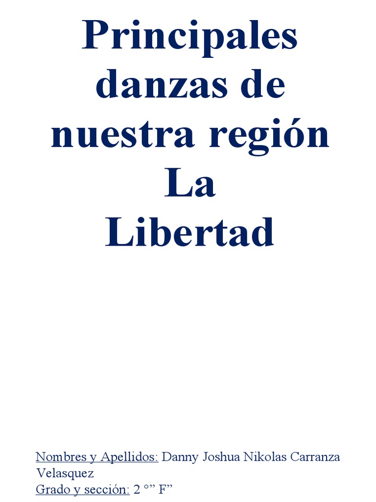 Portada Danzas de La Libertad 1 | PDF | Bailes | Perú