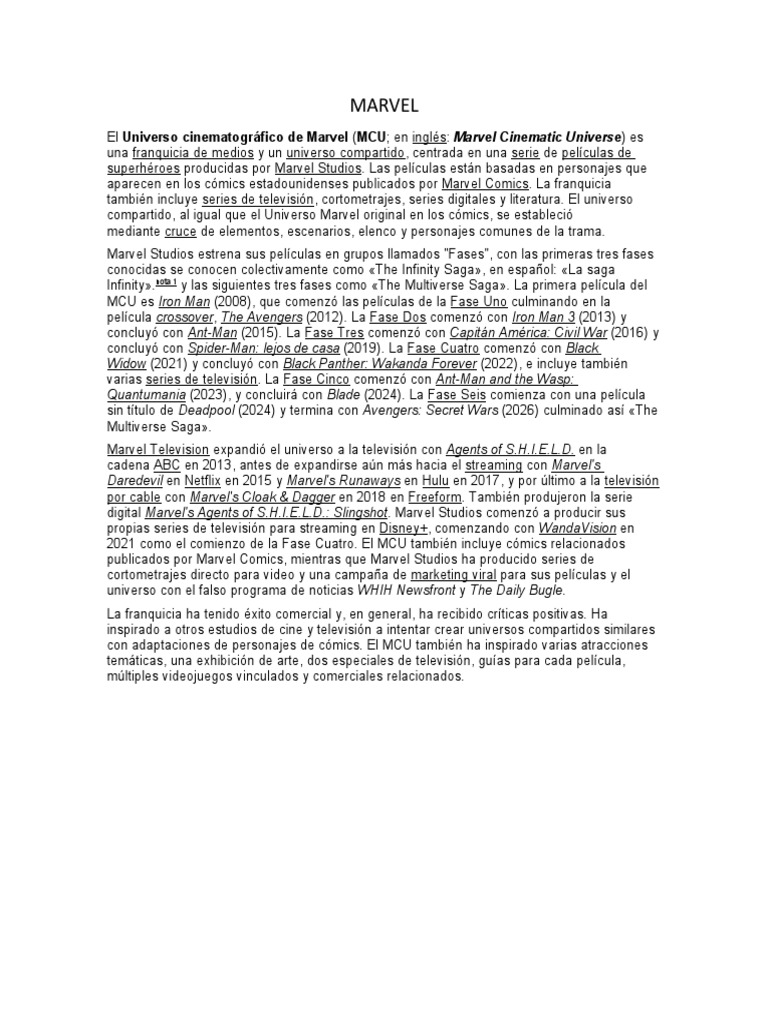 MARVEL | PDF | Marvel Entertainment