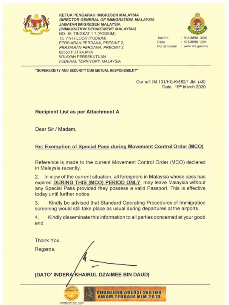 Exemption of Special Pass (Moc) PDF | PDF