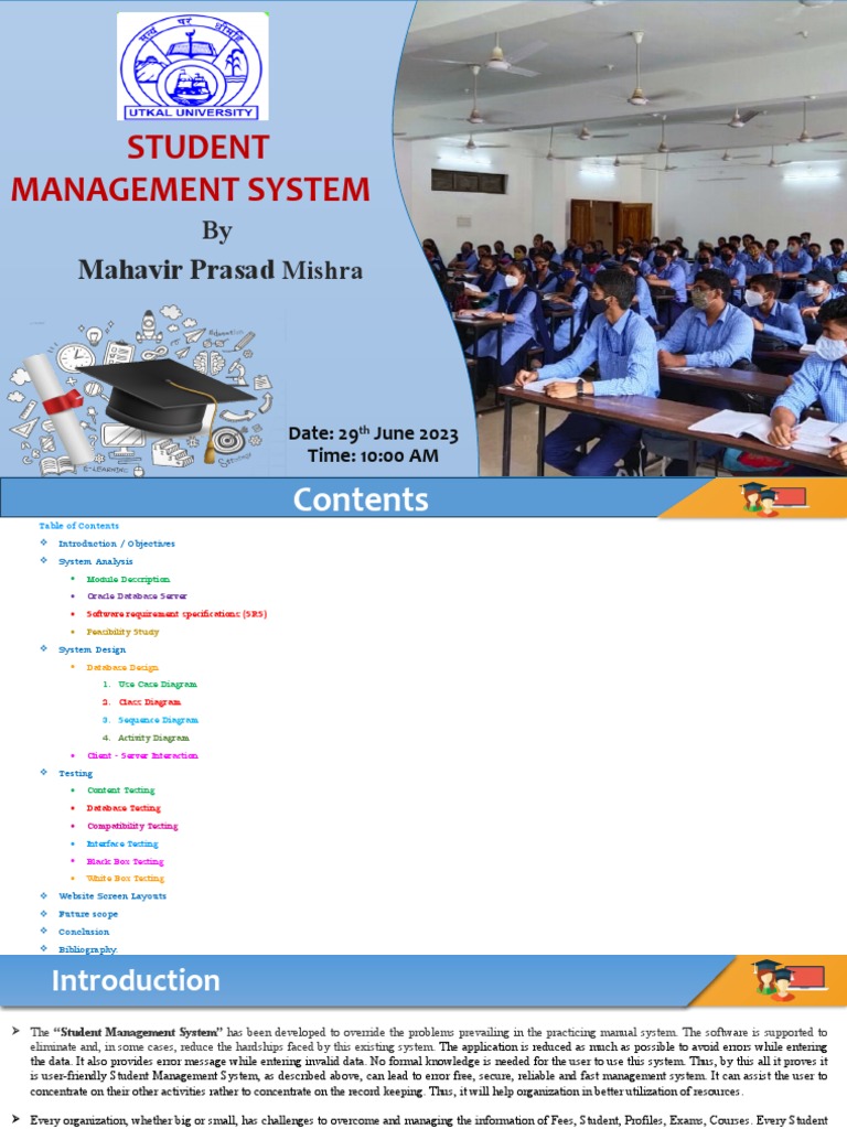 Student Management System PPT | PDF | Software Testing | Databases