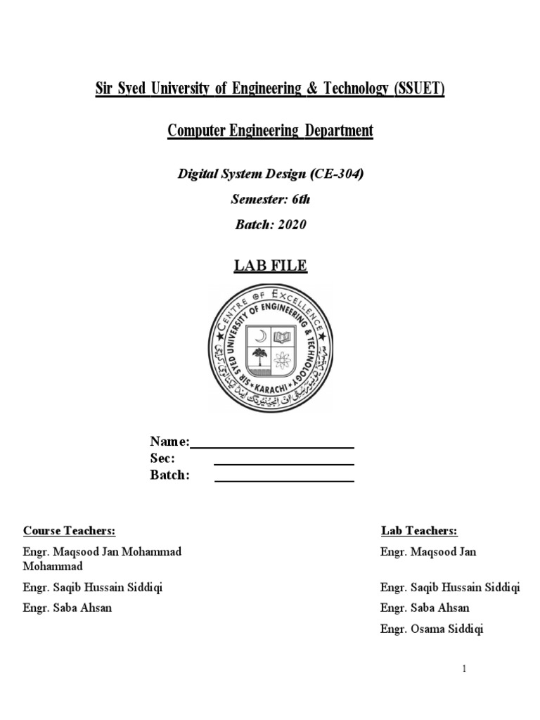 DSD Lab Title & Rubrics | PDF | Science | Computing
