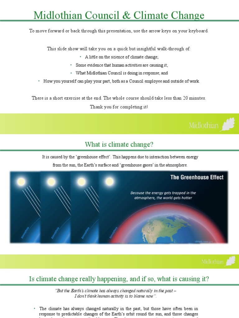 Climate Change Presentation | PDF | Climate Change | Greenhouse Effect