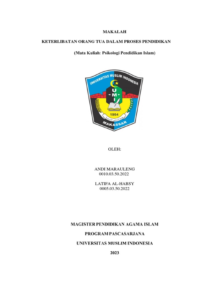 Keterlibatan Orang Tua Dalam Proses Pendidikan | PDF Keterlibatan Orang Tua Dalam Proses Pendidikan | PDF