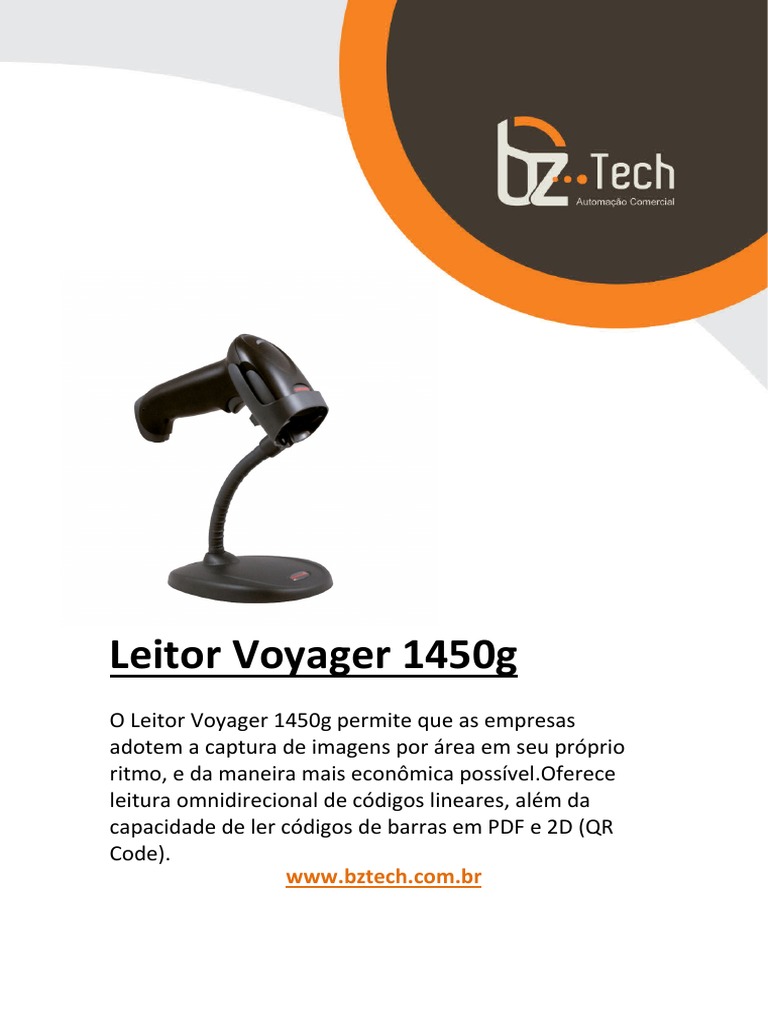 Manual Leitor Honeywell Voyager 1450g | Download Free PDF | Image Scanner | Barcode