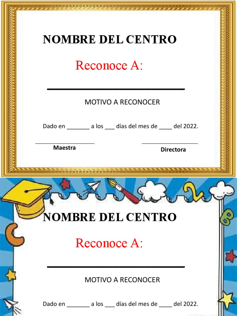 Modelo de Certificados para Editar | PDF