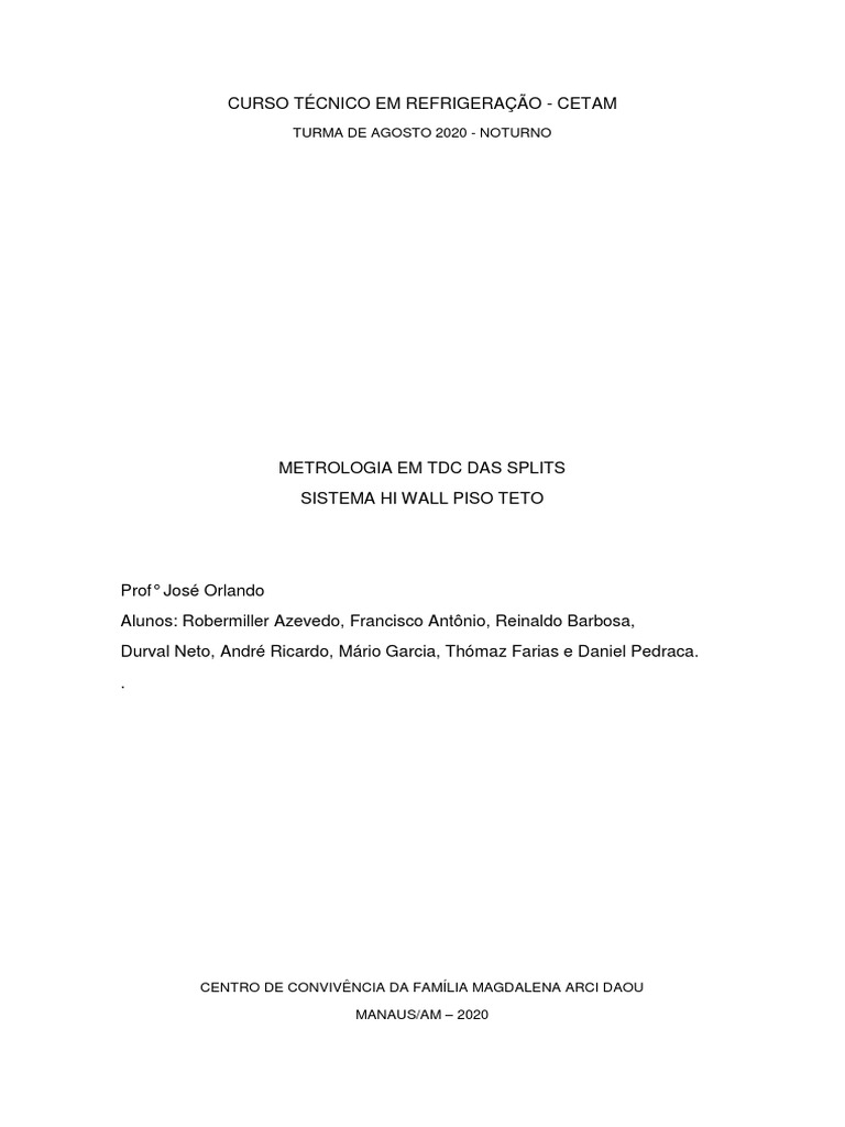 CETAM Metrologia em TDC | PDF