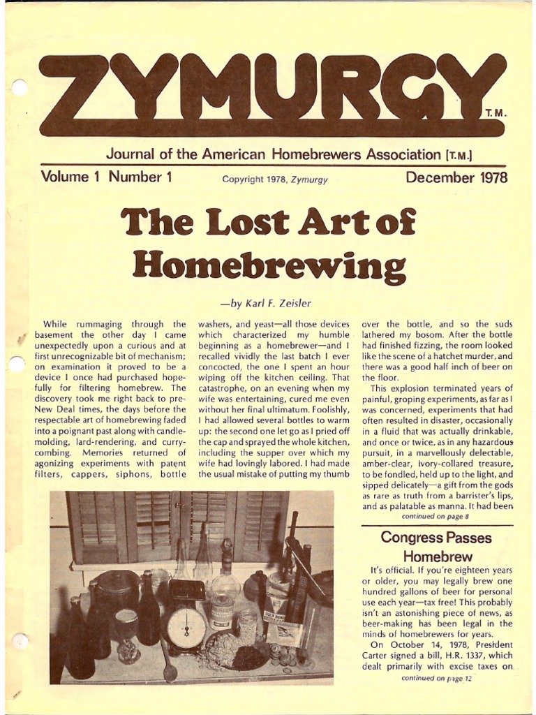 Zymurgy Magazine Issue 1 | PDF