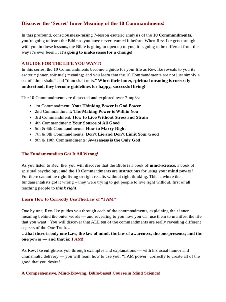 10 Commandments | PDF