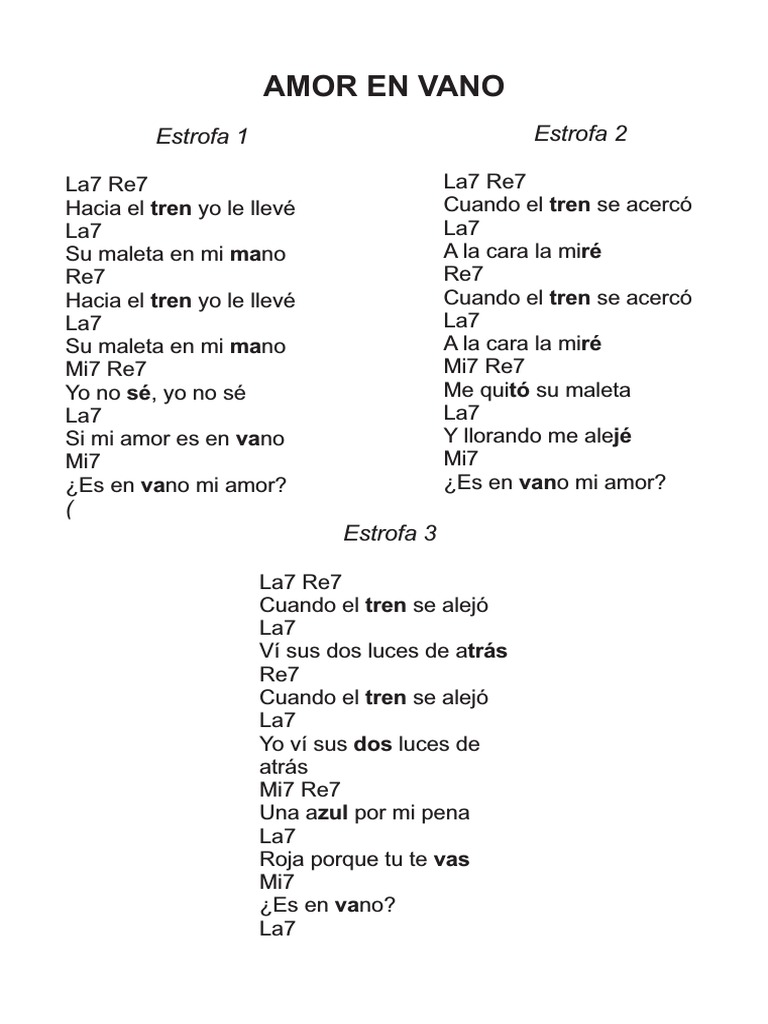 Amor en Vano: Reflexiones Tristezas | PDF