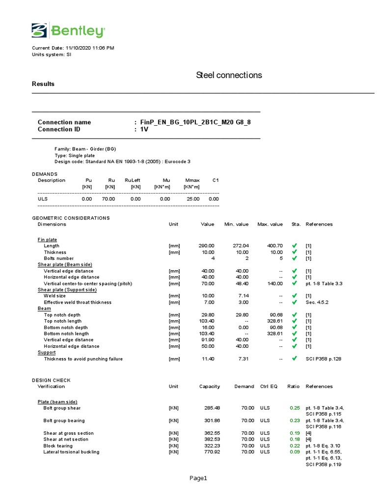 RAM Connection Standalone CE Report - Summry | PDF | Beam (Structure ...