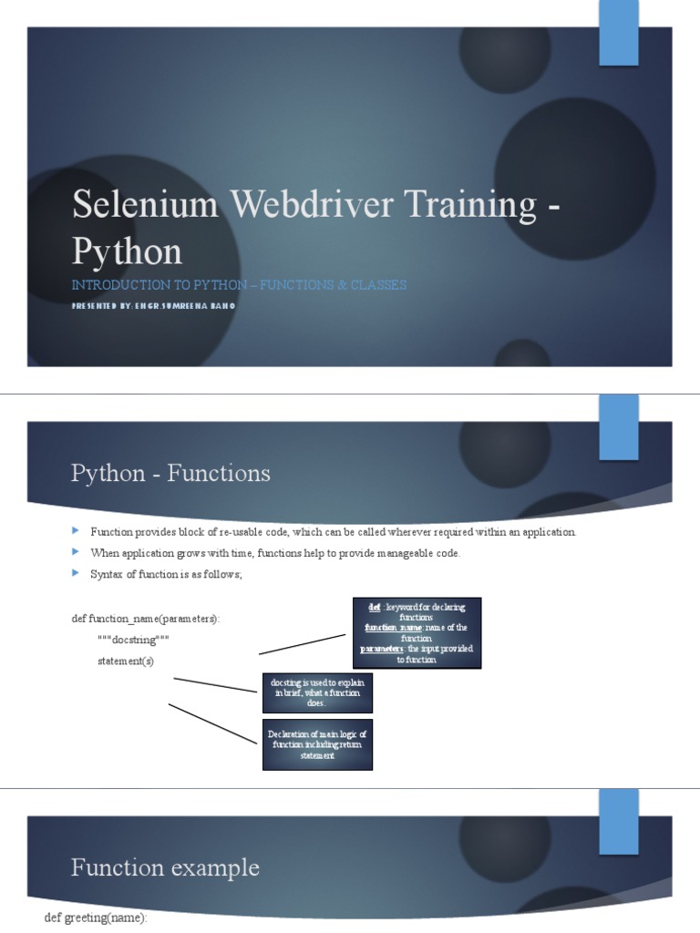 13 Introduction To Python Function and Classes | PDF | Parameter (Computer Programming) | Class ...