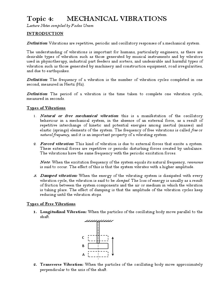 Understanding Mechanical Vibrations | PDF | Oscillation | Damping