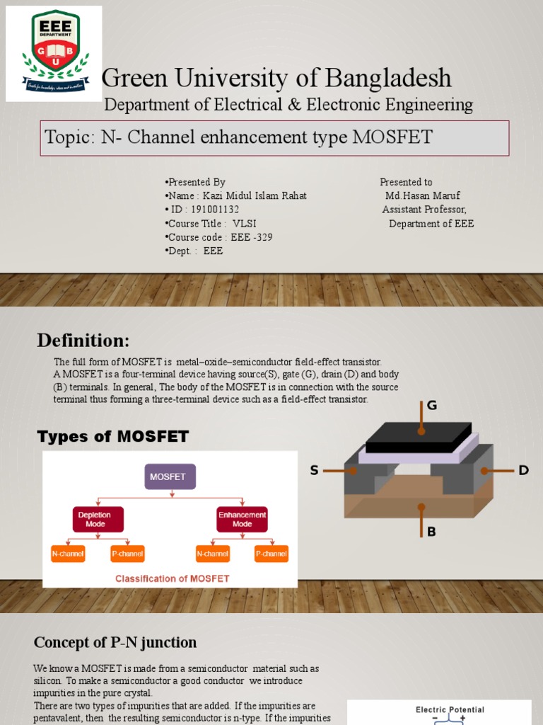 Vlsi Presentation Pdf Field Effect Transistor Mosfet