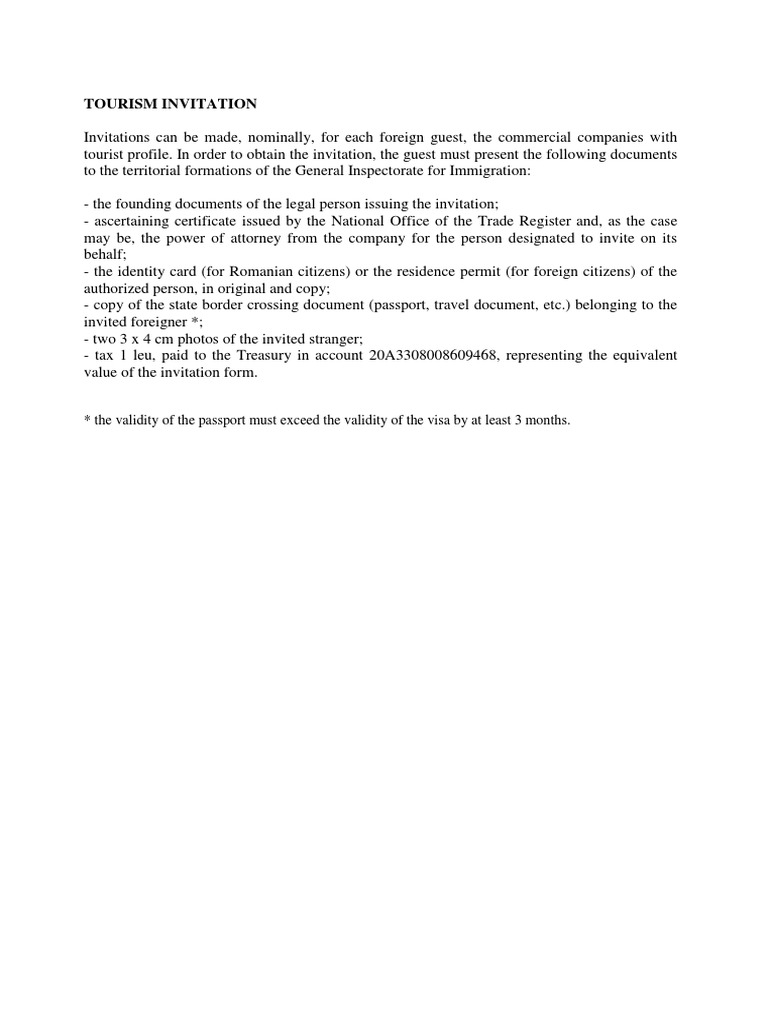 Turism Invitation | PDF