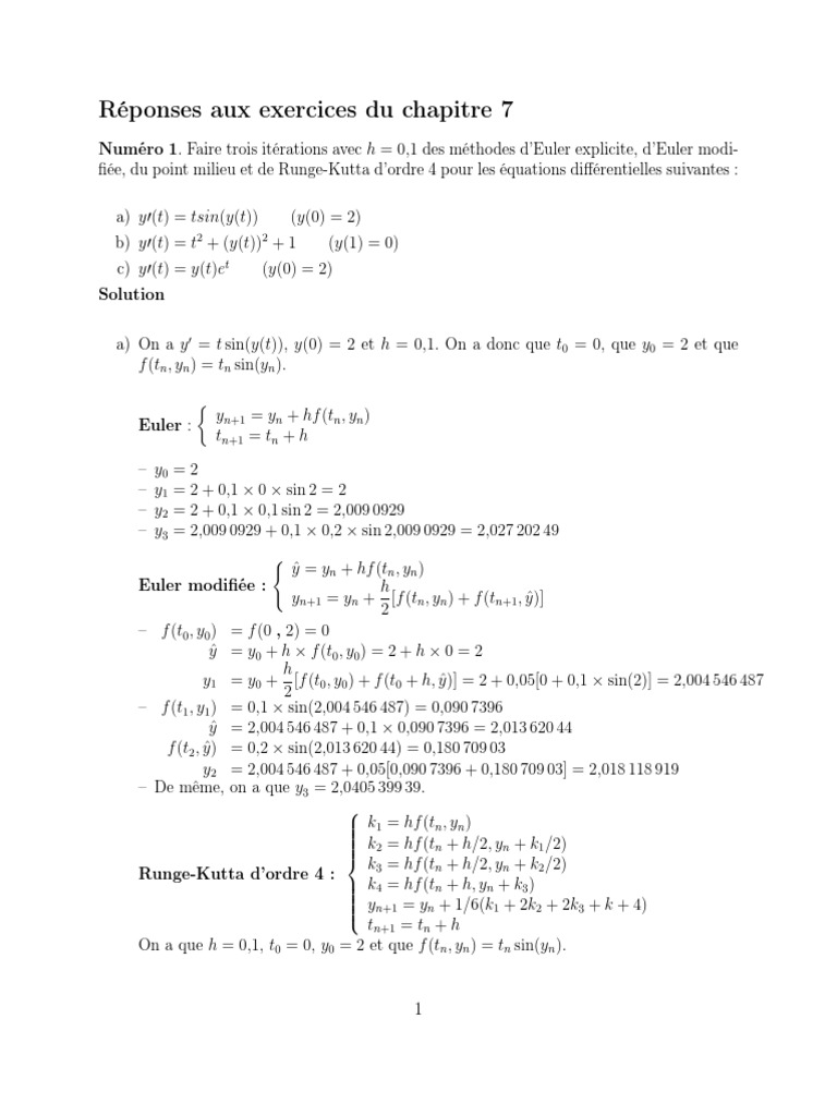 methode numerique SUJET 05 | PDF